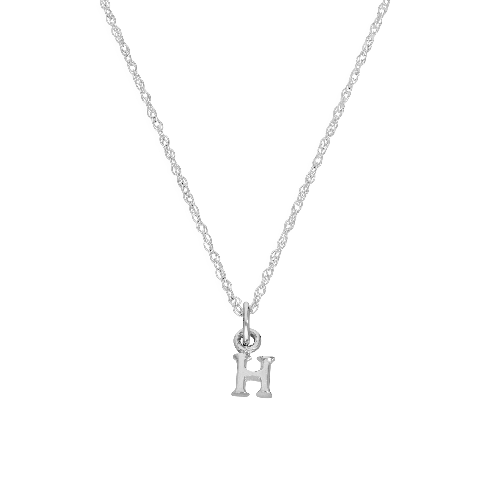Tiny Sterling Silver Alphabet Letter H Necklace 14 - 22 Inches | eBay