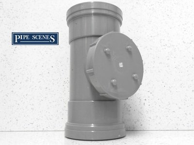 Soil Pipe Access Rodding Point Inspection Eye 110mm Grey DOUBLE SOCKET ...