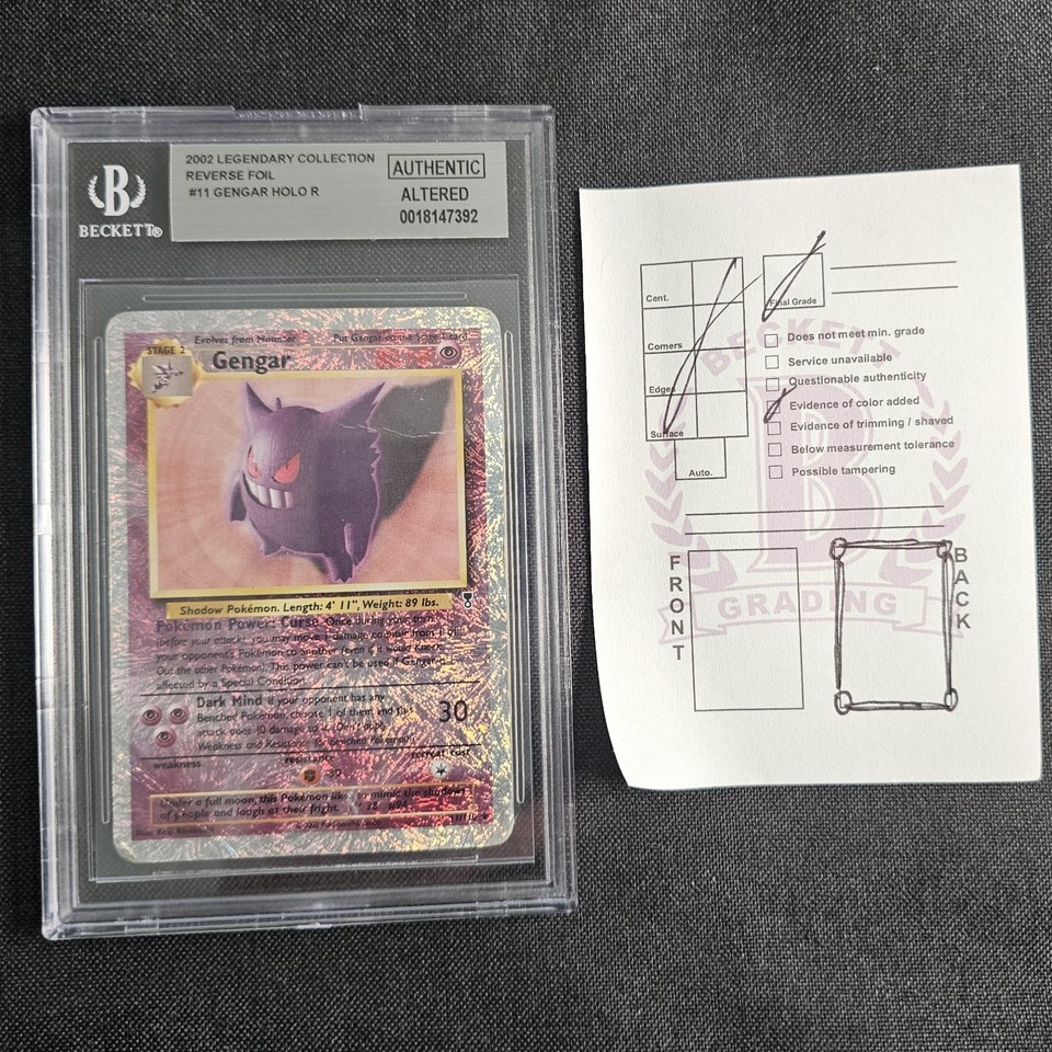 🔥 BGS AUTHENTIC ALTERED GENGAR REVERSE HOLO | LEGENDARY COLLECTION 11/ ...