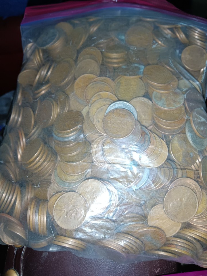 Lot 500 Lincoln Wheat Pennies 1909-1958 Unsorted W/10 Indian Head ...