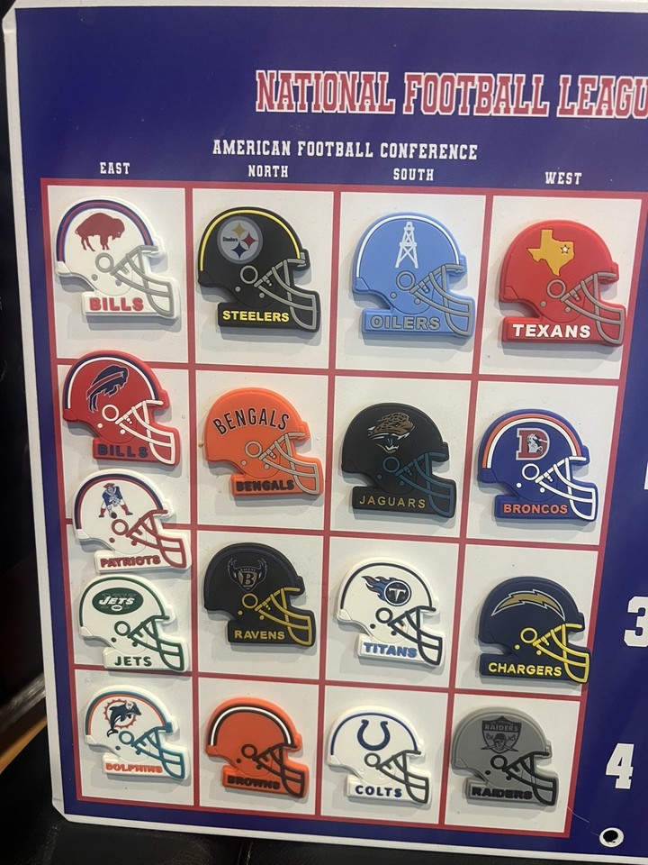 VINTAGE NFL RETRO 70’s/80’s MAGNETIC STANDINGS BOARD 34 RETRO RUBBER ...