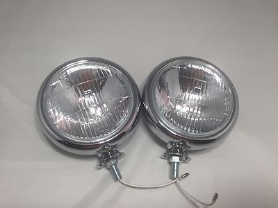 Pair Vintage Style Clear Lens 5" 12 Volt Fog Lights Lamps Car Truck Hot ...