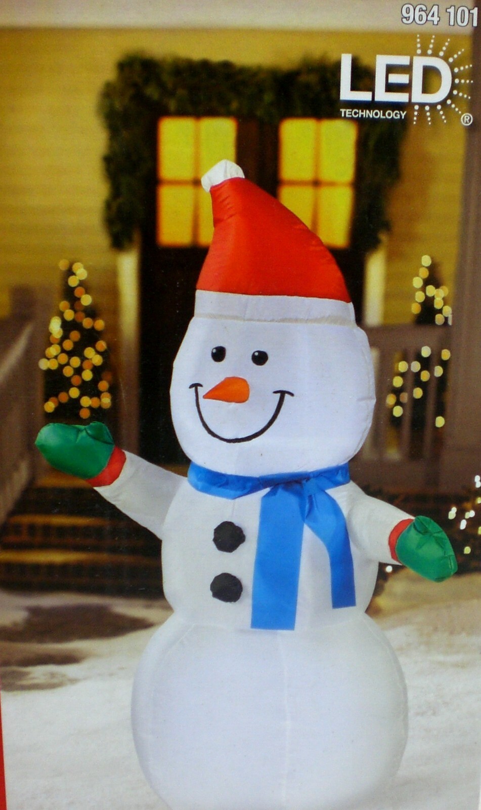 Gemmy SNOWMAN 3ft 6in Tall LED Airblown Inflatable Lights Up, NEW #964 ...