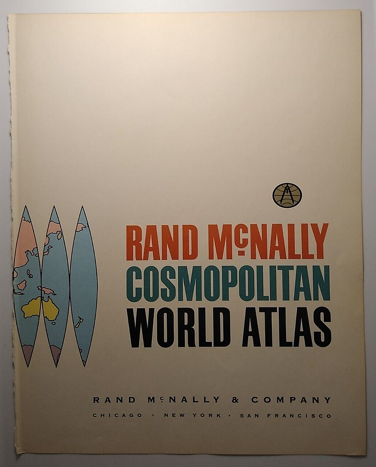 Vintage OHIO Atlas Map 1962 MSM Rand McNally Cosmopolitan World Atlas ...