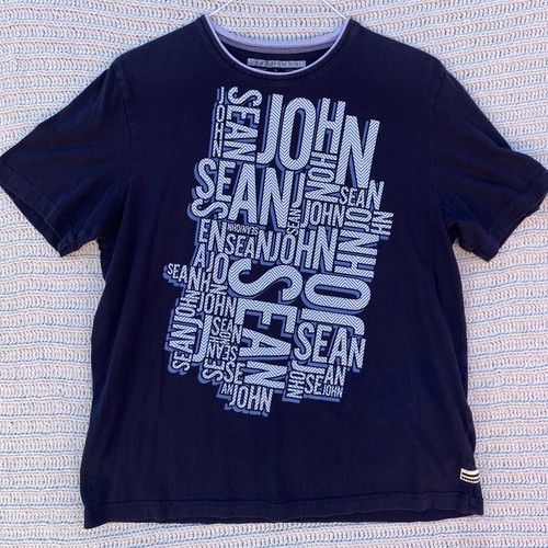 SEAN JOHN Shirt Adult Large Black Mens L Graphic Tee Big Logo | eBay