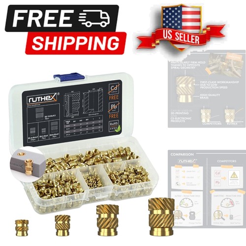 Complete Threaded Insert Kit for 3D Printing - 270 Brass Fasteners ...