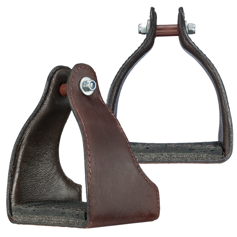 1" Leather Covered Padded Endurance Stirrups with 4 1/2" Tread | eBay