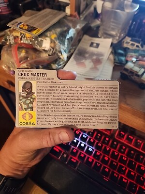 Gi Joe Vintage 1987 Croc Master File Card Only | eBay