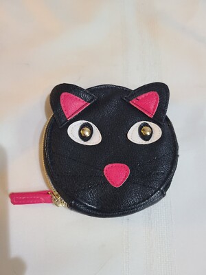 Black Cat Zippered Coin Purse Kitten Kitty Wallet | eBay
