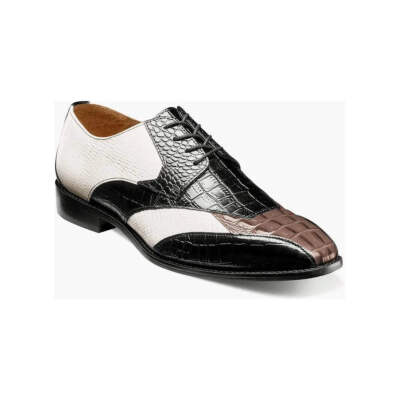Stacy Adams Tristano Modified Bike Toe Oxford Shoes Black Gray 25694 ...