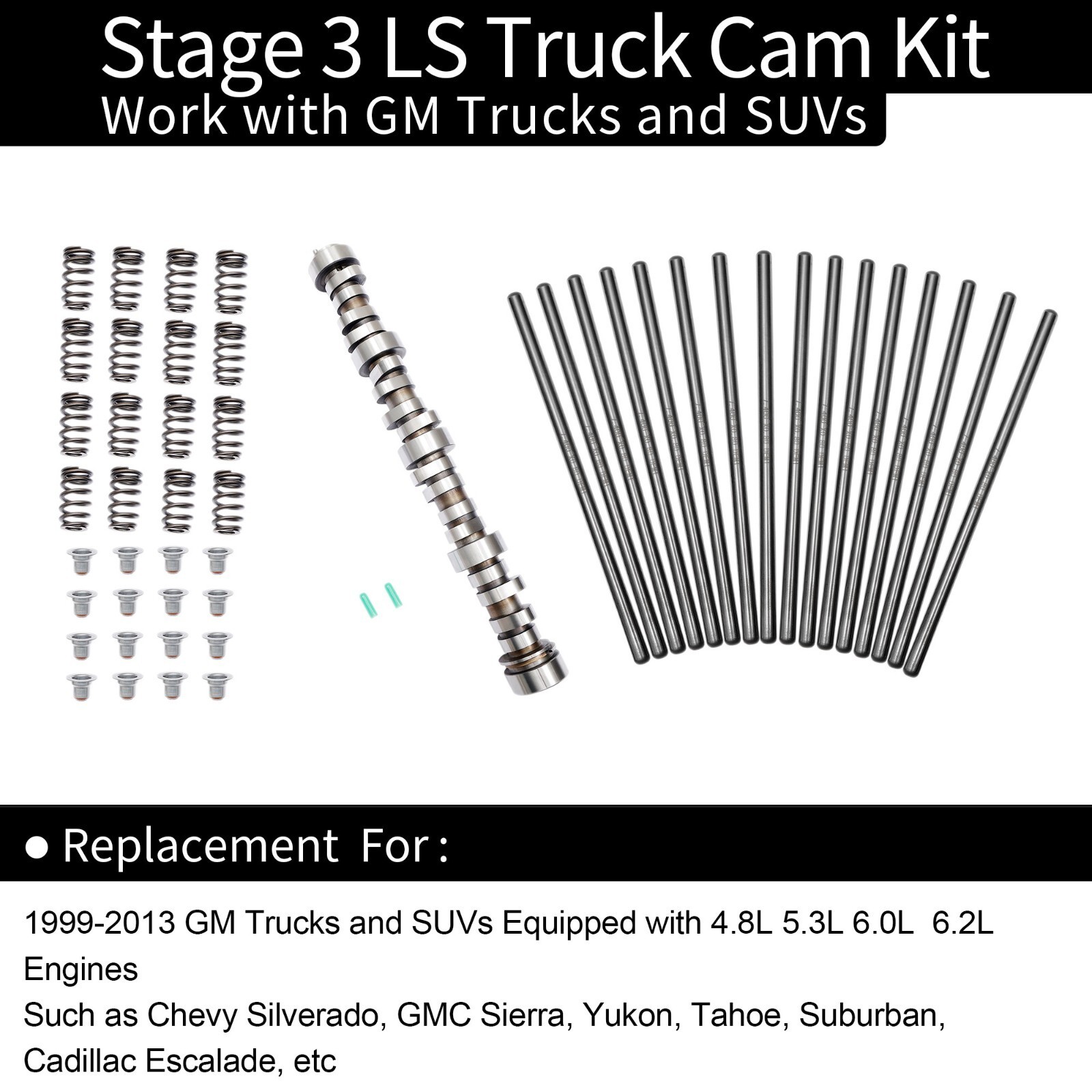 Stage 3 LS Truck Cam Kit for GM Equipped Silverado Sierra 4.8L 5.3L 6 ...