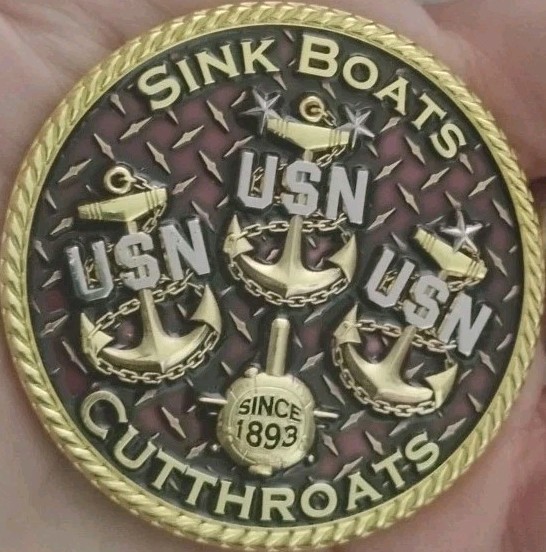 Ships USS Idaho SSN 799 Challenge Coin, Chiefs Mess USN Sink Boats ...