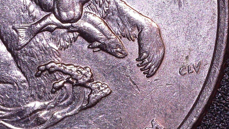2008-P Alaska State Quarter Die Chip Error Reverse Extra Claw With Chip ...