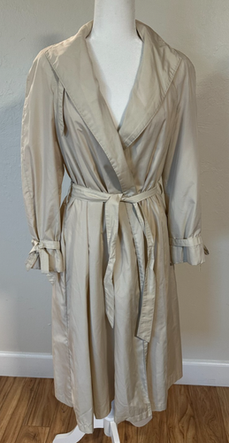 Women's Ivory Cream All Weather Rain Long Trench Coat Duster Count Romi ...