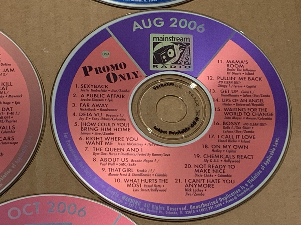 Promo Only Mainstream Radio (Lot Of 11 CD) Year 2005 Dec Through 2006 ...