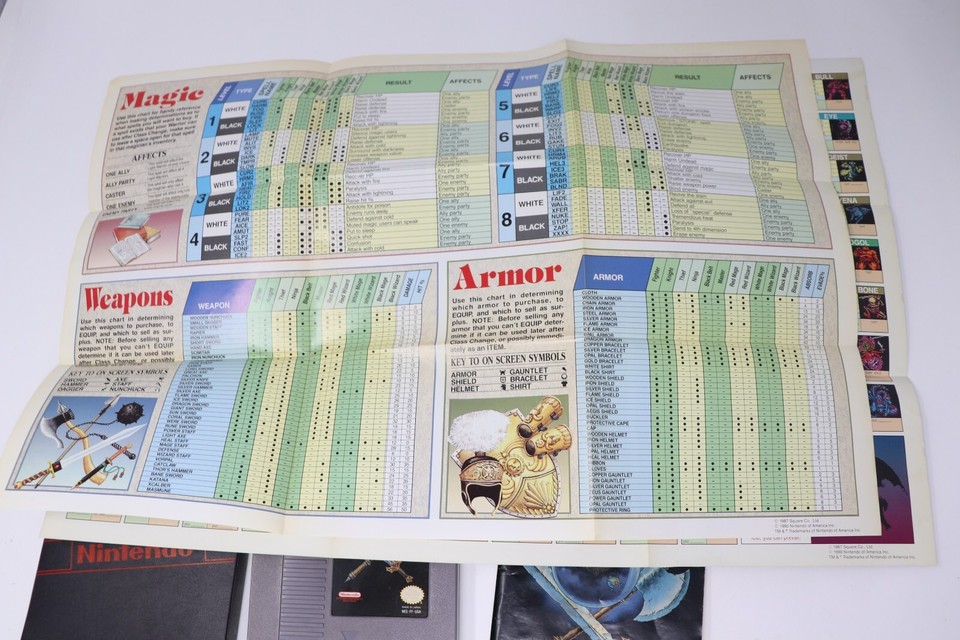 1985 Final Fantasy NES Nintendo W/ 1990 Manual, Dungeon & Game World ...