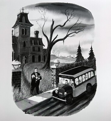 The Addams Family by Charles Addams Calendar Print "School Pick Up ...