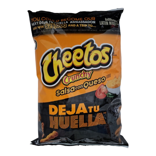 Cheetos Crunchy SALSA CON QUESO Chips Snacks Deja Tu Huella 8.5 oz (1 ...