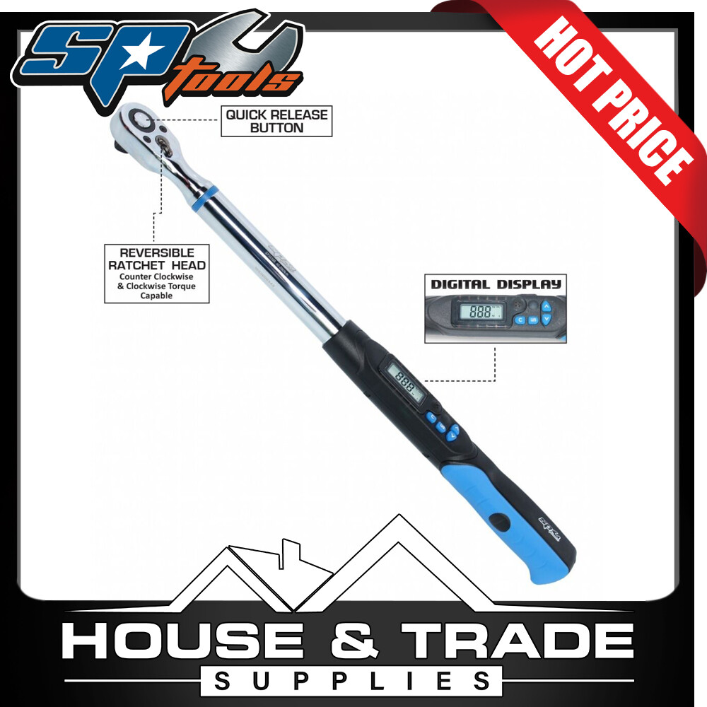 SP Tools Torque Wrench Digital 1/2" Drive 63-340nm Sp35356 for sale ...