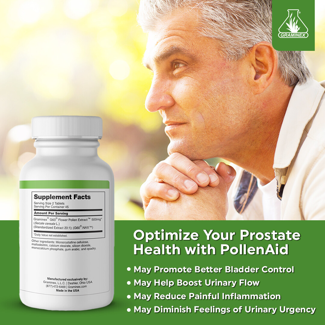 Graminex Pollenaid G63 Flower Pollen Extract, Prostate Health Support ...