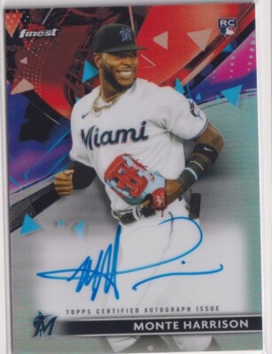 2021 Finest Autographs Refractors #FAMH Monte Harrison RC | eBay