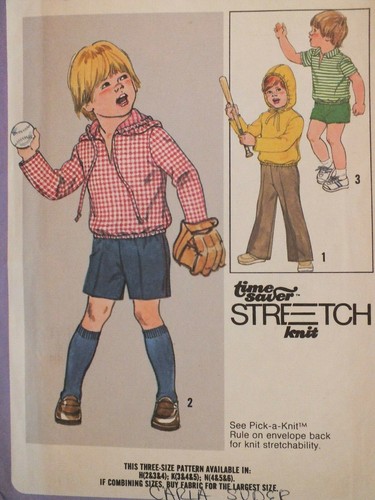 VTG 78 SIMPLICITY 8596 Childs Knit Top or Hoodie Pants & Shorts PATTERN ...