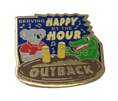 Outback Steakhouse Pin Koala & Gator "Serving Happy By The Hour" Server ...