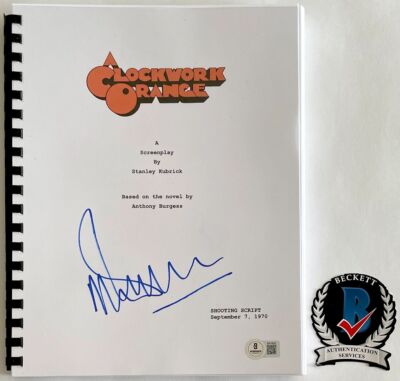 Malcolm McDowell Signed A Clockwork Orange Movie Script Autograph BAS ...