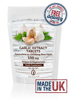 Garlic Tablets 100mg Extract as 10000mg Raw Herb Pack of 60 Pills | eBay UK