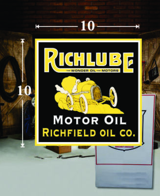 10" x 10" RICHLUBE RICHFIELD OIL GAS VINYL DECAL LUBESTER OIL PUMP ...