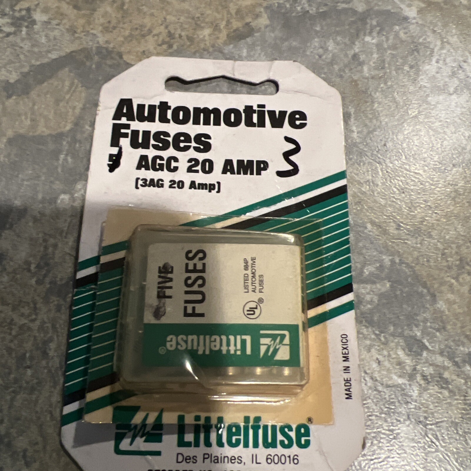 Littelfuse 20 Amp, Glass Fuses, 1-1/4" 6x30mm, 3AG, 1 pack of 3 , Free ...