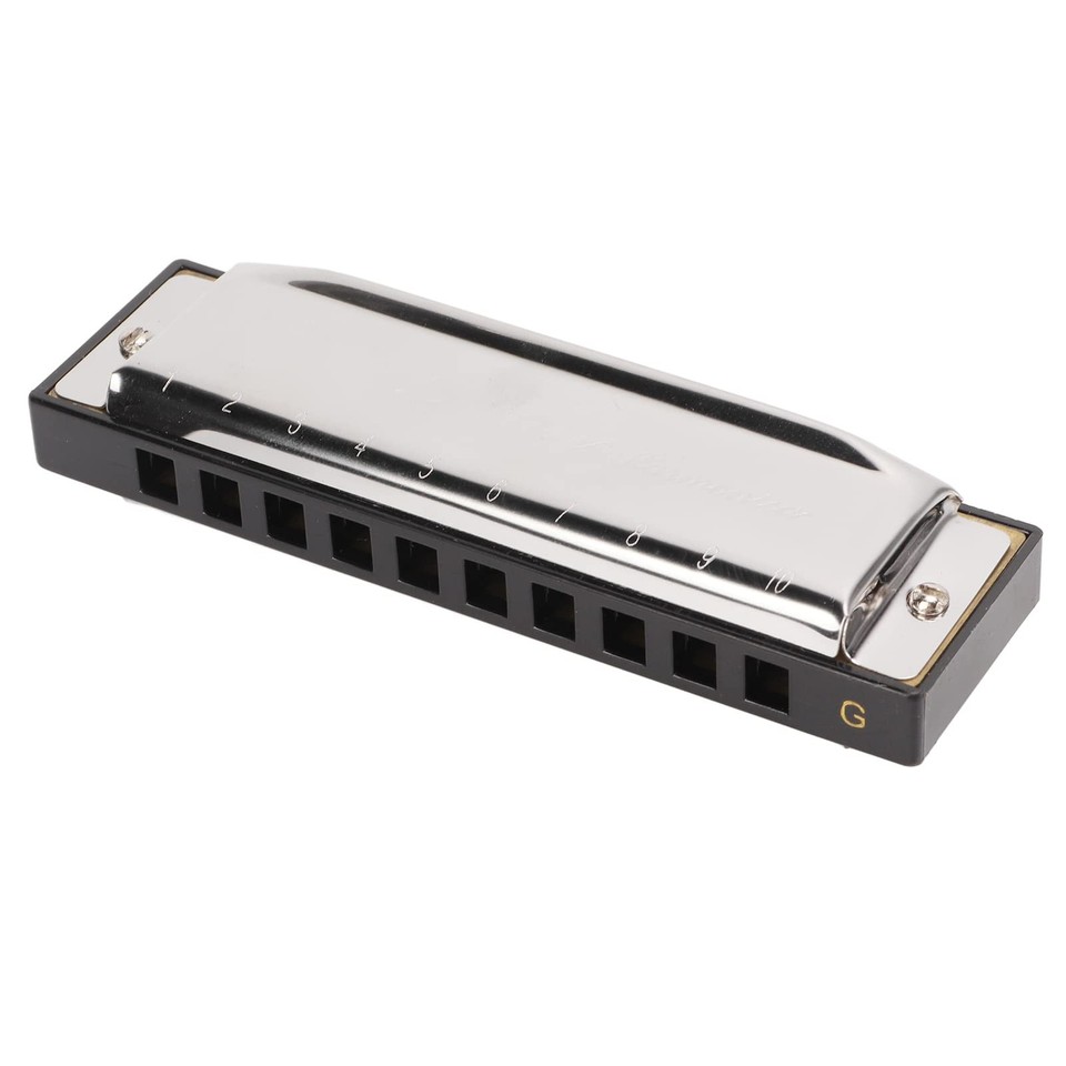 Dilwe G Key Harmonica, blues harp, 10 Hole 20 Tone Mouth Organ, Silver ...