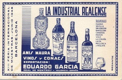 Carta assorbente La Industria Realense: anice Maura, vini e cognac ...