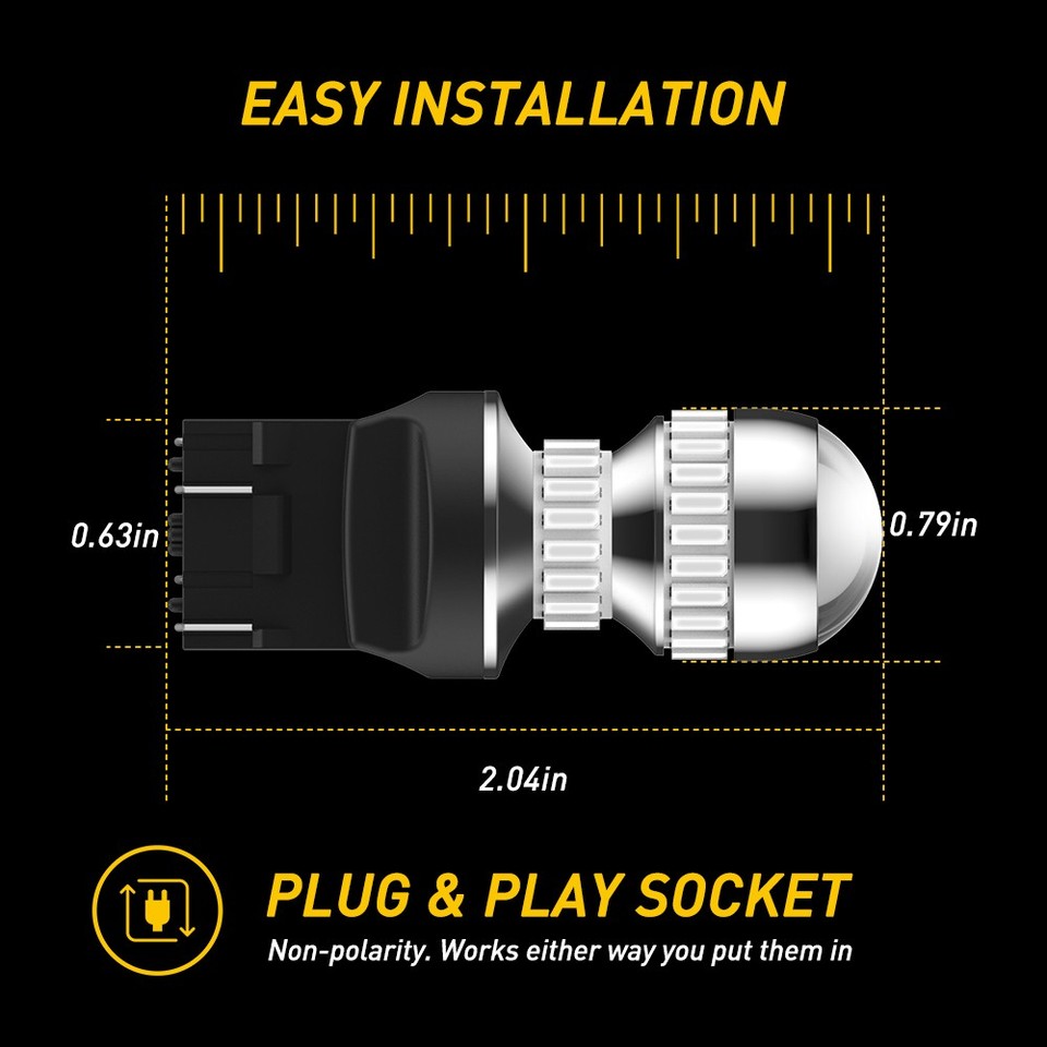 2X LED Turn Signal Light Bulb Anti Hyper Flash 3156/3157/7440/7443/1156 ...