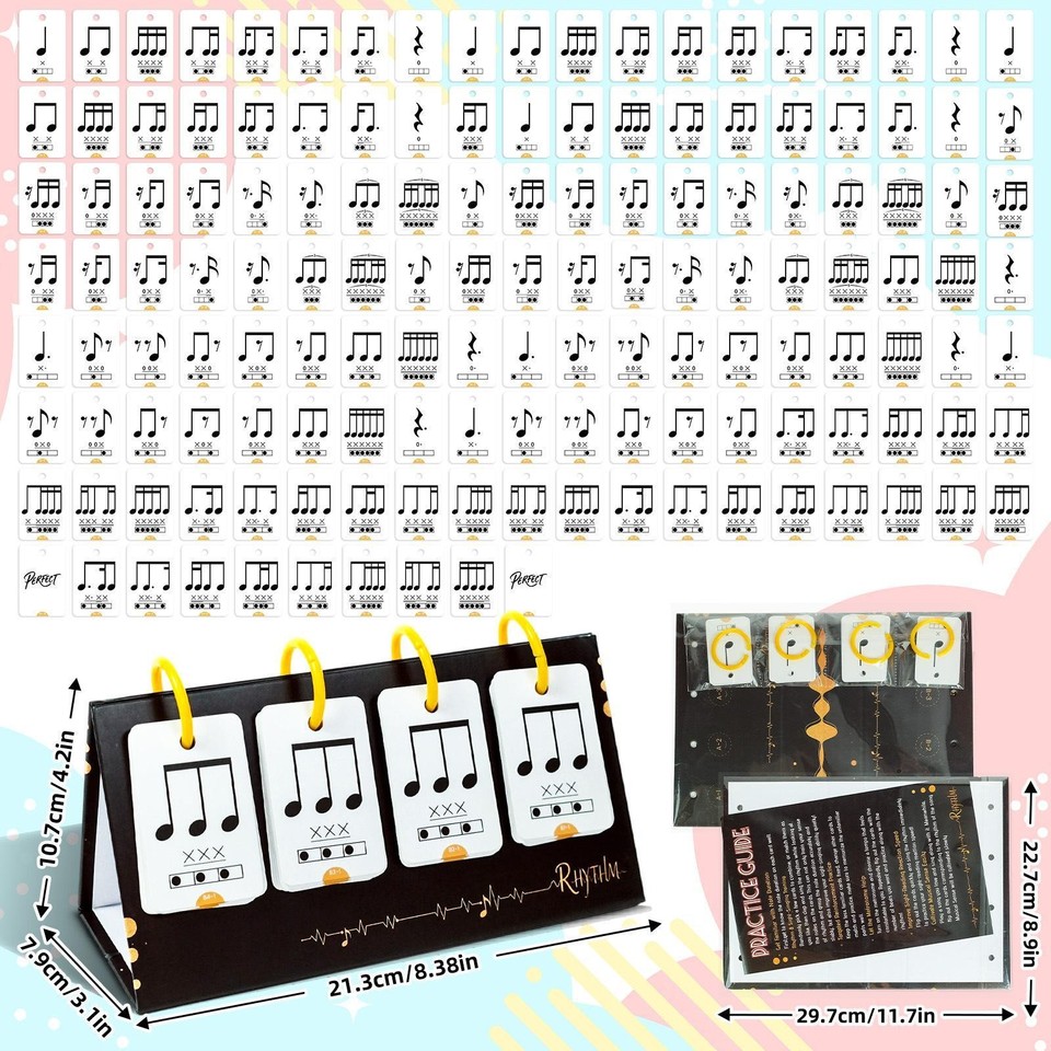 Piano Music Note Training Cards Props for Drum Develop Rhythm ...