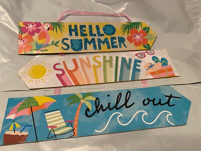 Beach-Themed Summer Wall Signs Hello Summer and Welcome new with tags ...