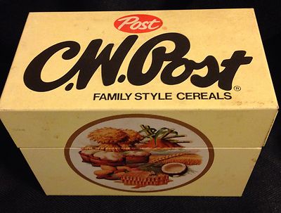 Vintage CW Post Cereal Metal Recipe Box 1960's 1970's RARE | eBay