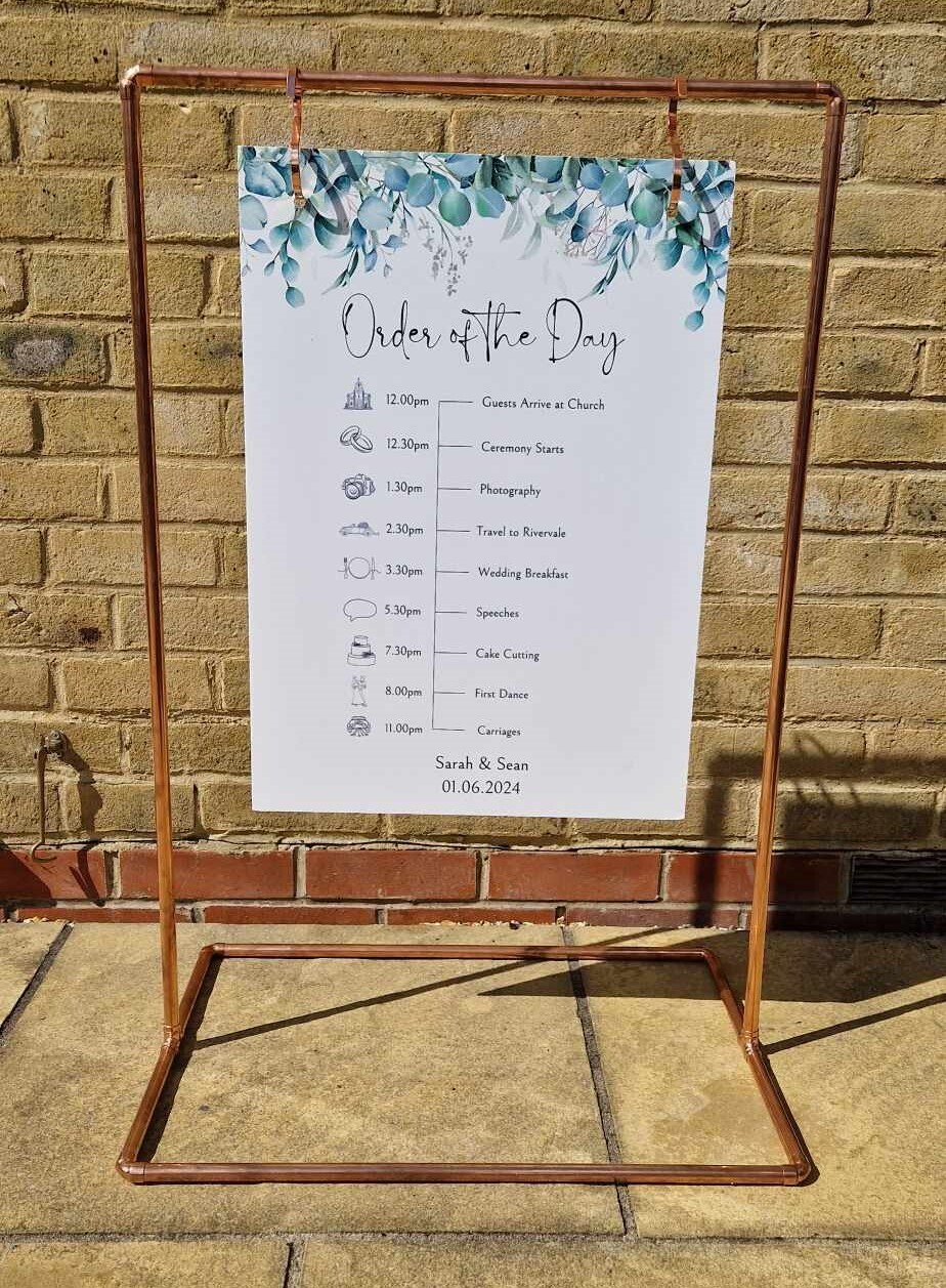 Copper Pipe Wedding Frame, Wedding Signage Frame, Copper Pipe Frame ...