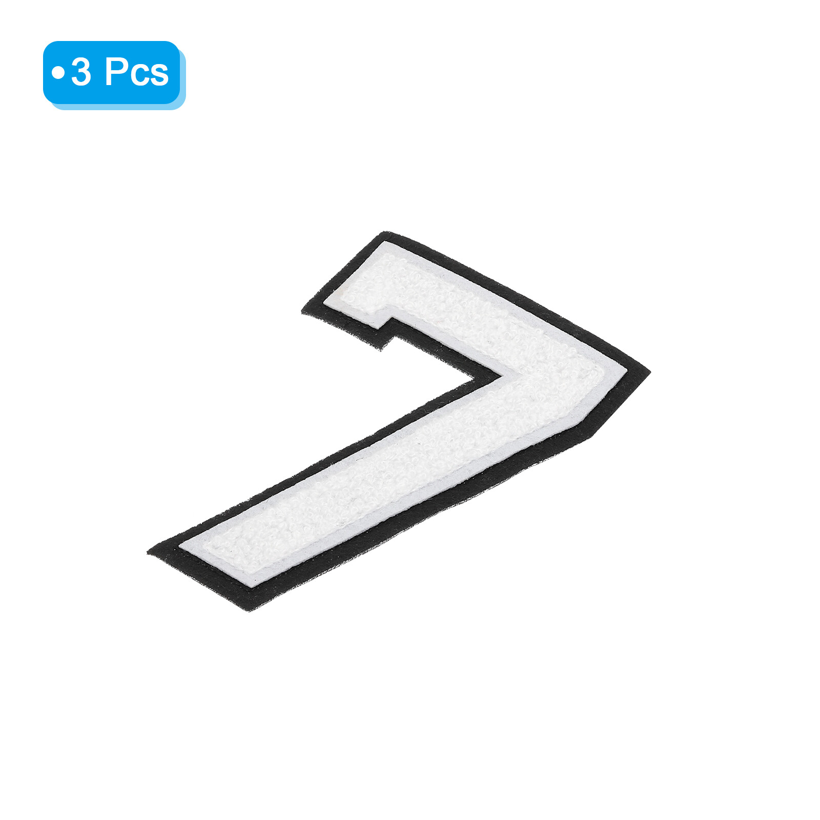 Chenille Number 7 Patches 4-1/2 Inch Height Black Glitter for Hat 3PCS ...