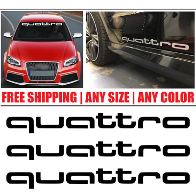 QUATTRO Decal Door Mirror Windshield Window Vinyl Sticker rs3 rs4 rs5 ...