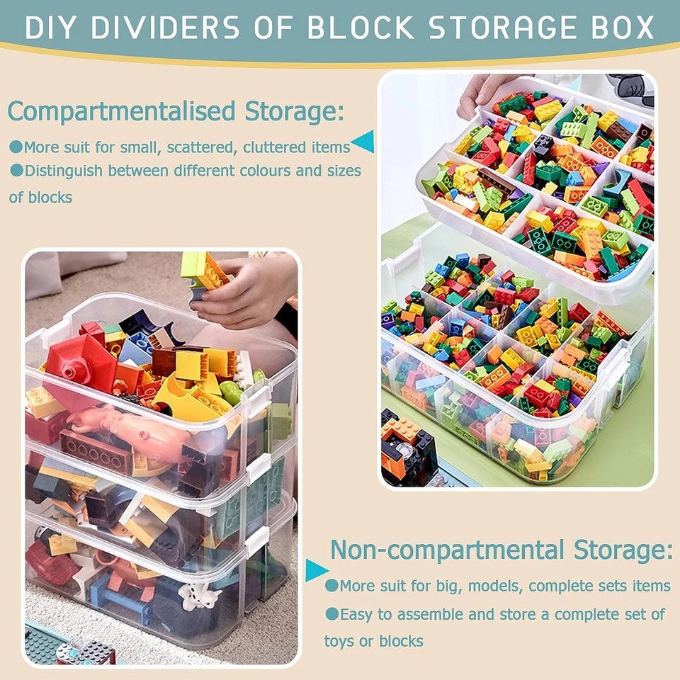 Plastic Storage Organizer for Lego Box Kids Child Toy Stackable ...
