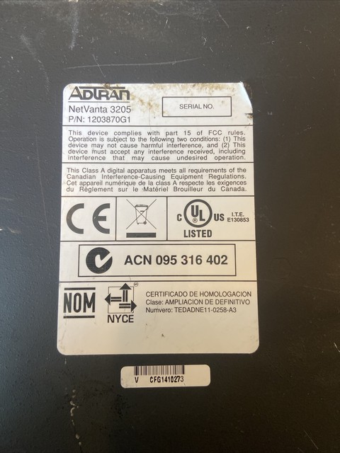 ADTRAN NetVanta 3430 2-Port 10/100 Wired Router (4200820E2) for sale ...