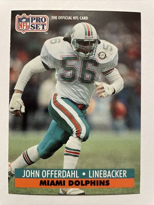 1991 Pro Set #212 John Offerdahl Miami Dolphins Football Card NFL Mint ...