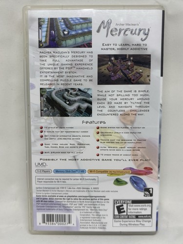 Archer MacLean's Mercury (Sony PSP, 2005) Pre-Owned CIB (Working) Read ...