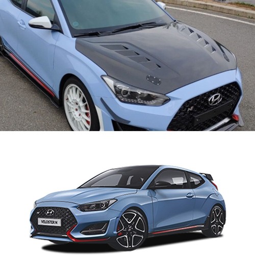 REAL CARBON BONNET HOOD 1:1 REPLACEMENT FOR HYUNDAI VELOSTER N 2018 ...