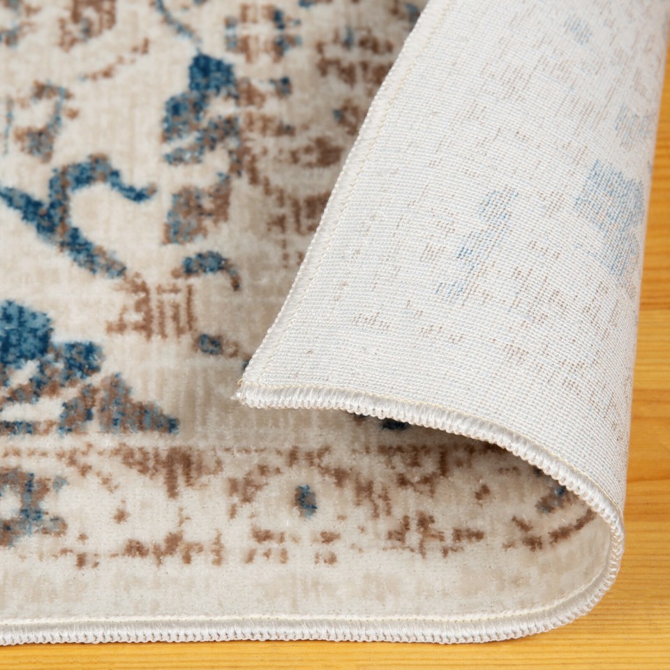 Modern Area Rugs for Living Room 7x10 Distressed Blue 5x7 Floor Carpet ...