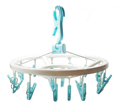 18 Pieces Cloth Pegs Drying Rack/Hanger, 14.5 Inches, White and Blue | eBay