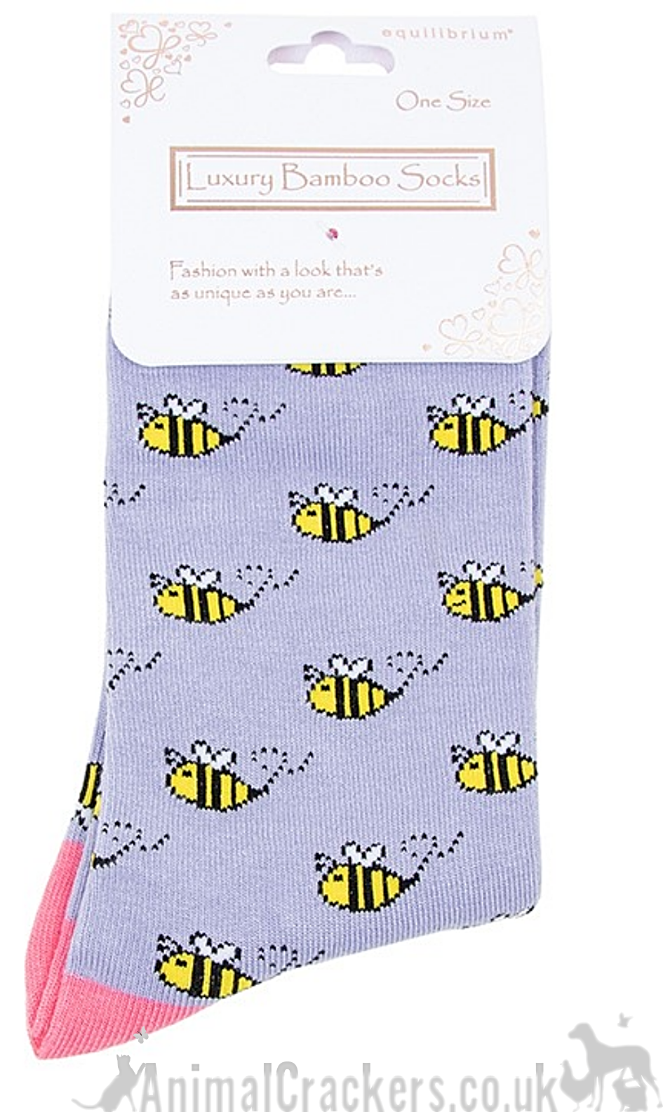 Ladies Bamboo Busy Bee socks Lilac Blue novelty Bee lover gift stocking ...