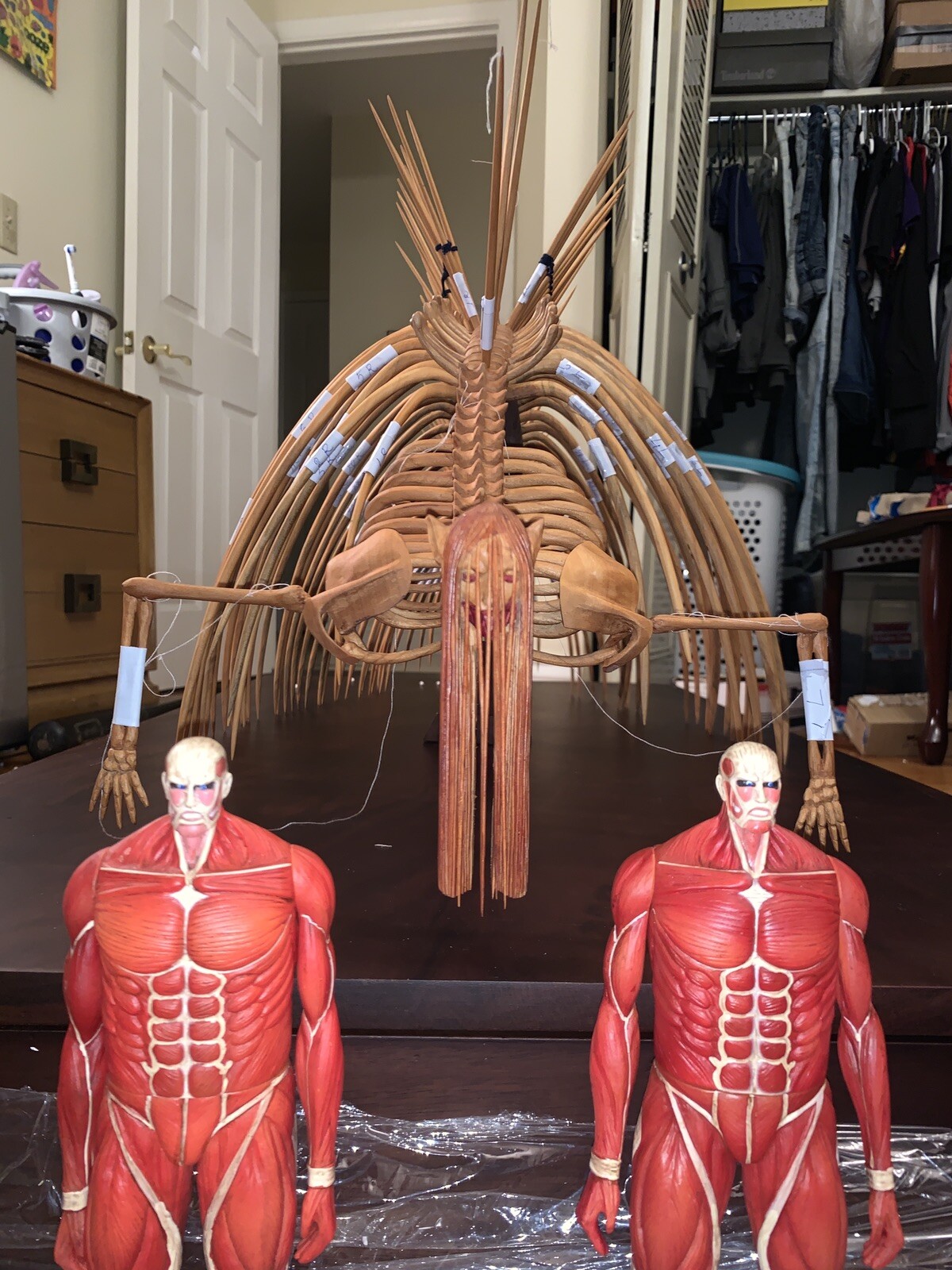 Eren Yeager Rumbling Founding Titan Wood Carving Figure | eBay