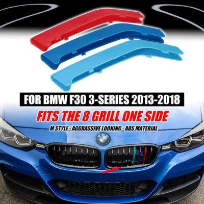 3 Farben Kühlergrill Abdeckung Streifen Clips Aufkleber Für BMW 3er F30 ...